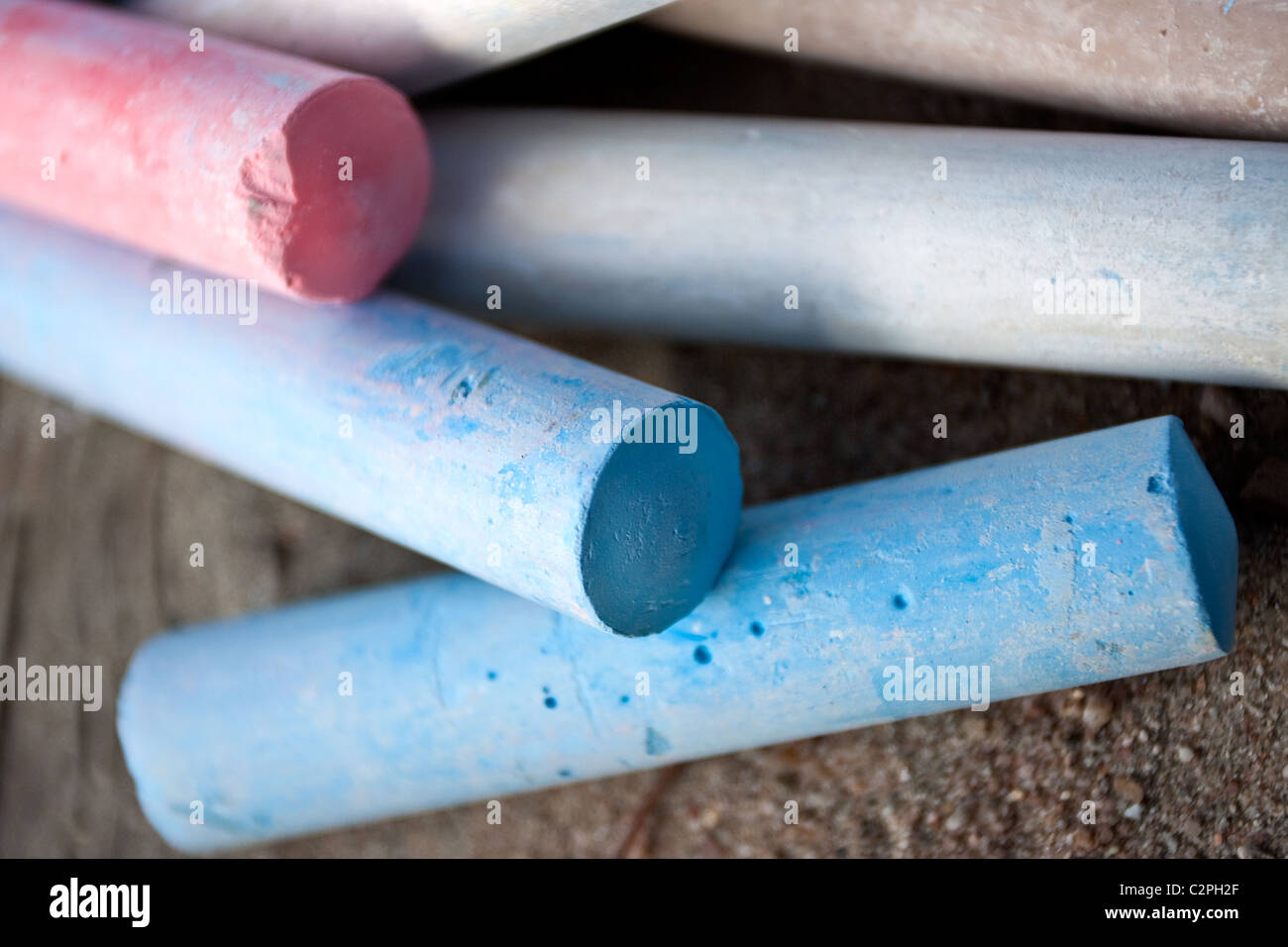 Differently colored chalk for street painting Stock Photo - Alamy