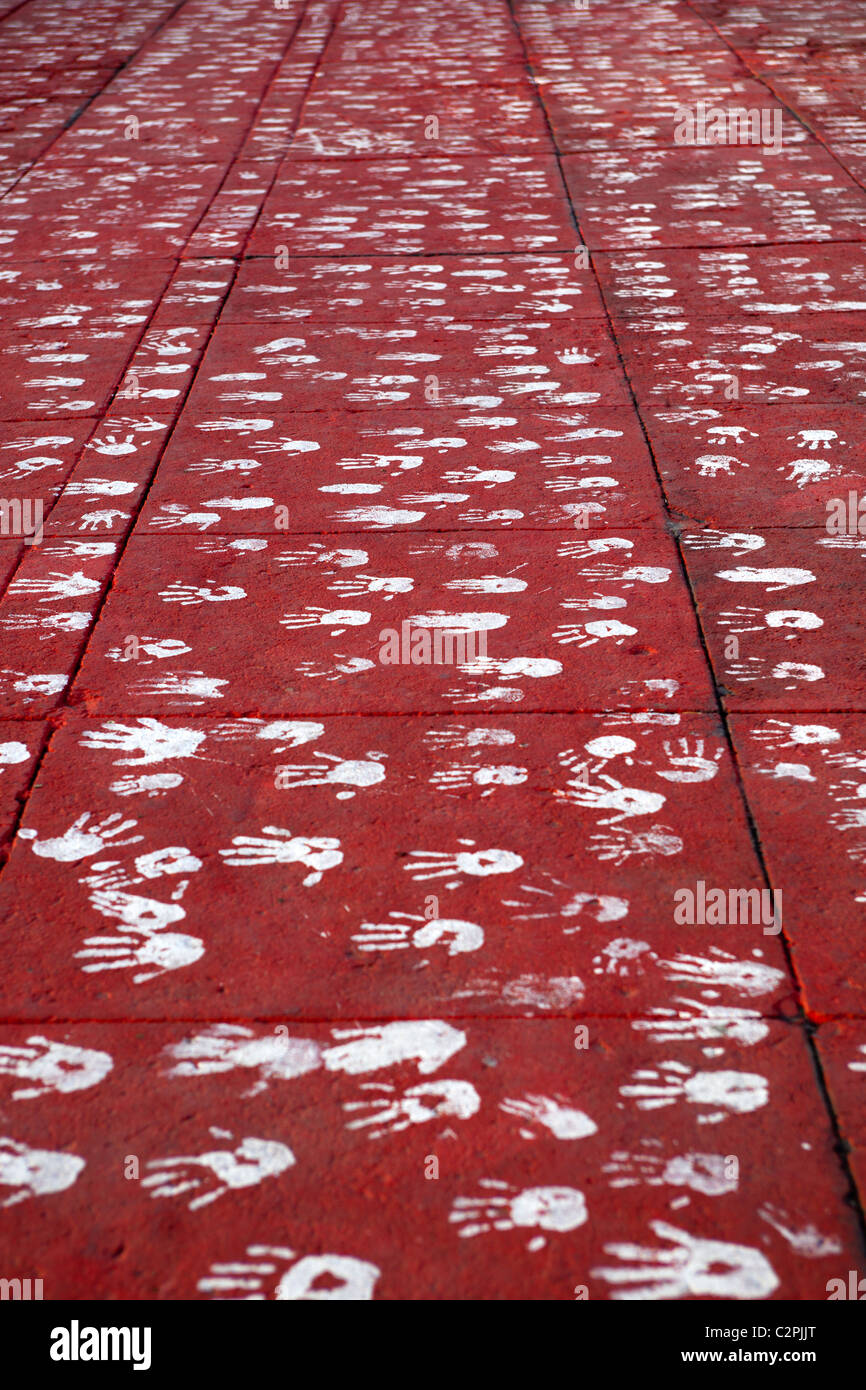 Political Hand Prints Demonstration Zocalo Mexico City Stock Photo - Alamy