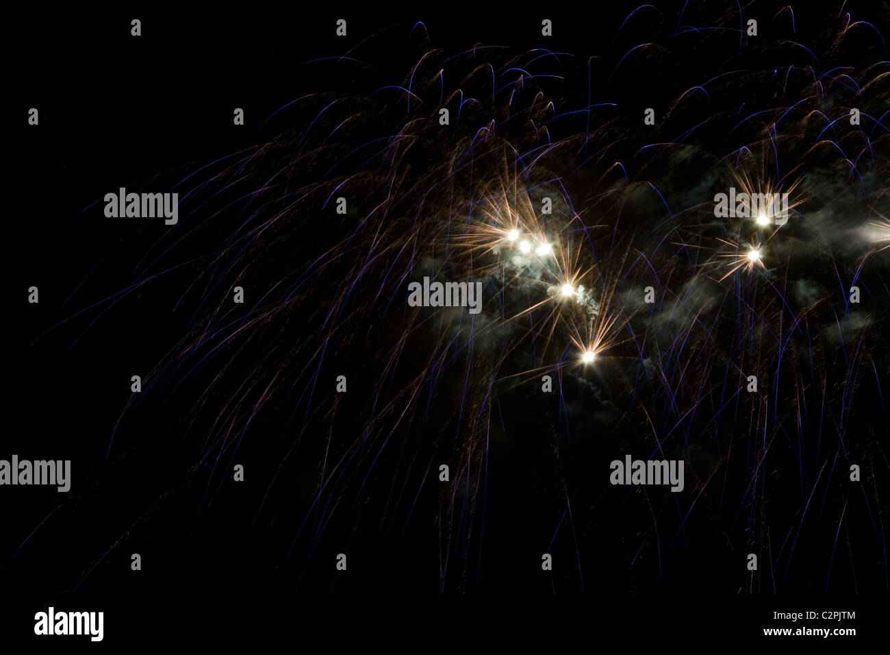 Fireworks with black sky and fine detail Stock Photo - Alamy