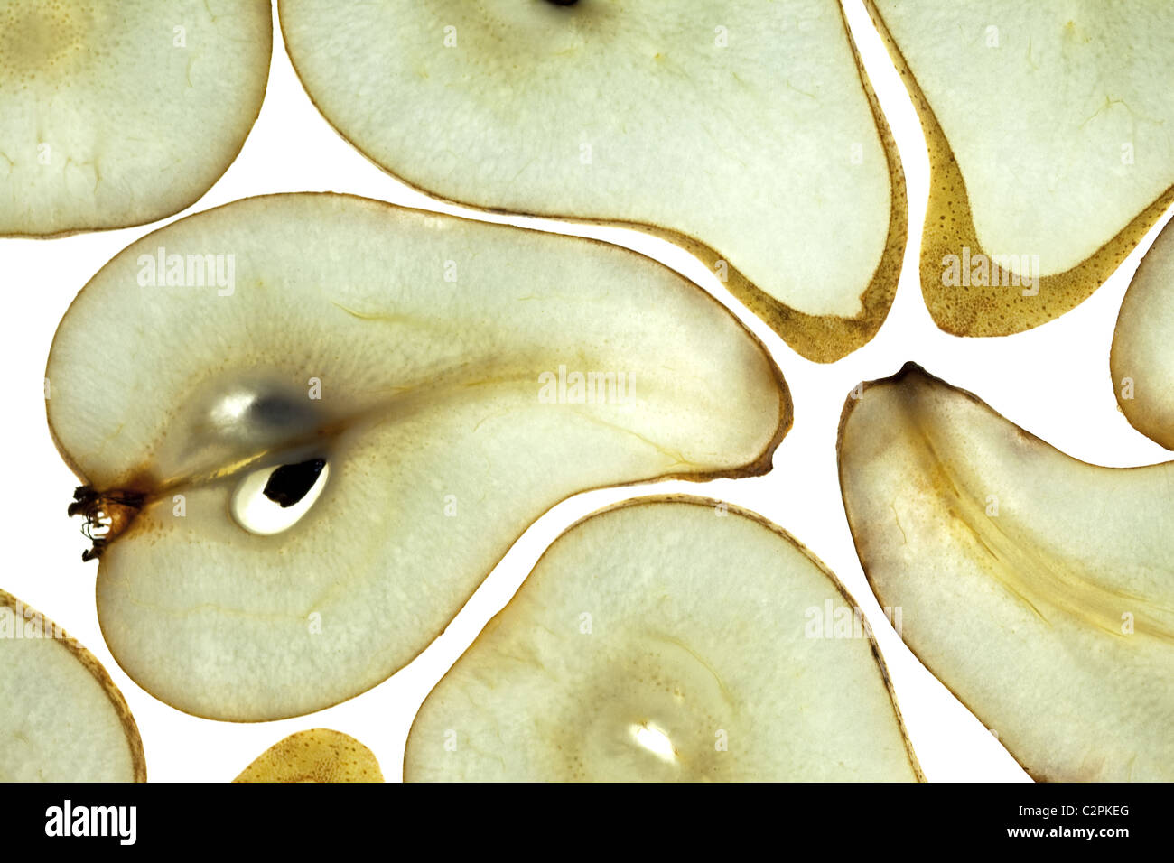 Sliced Pear isolated on white Stock Photo - Alamy