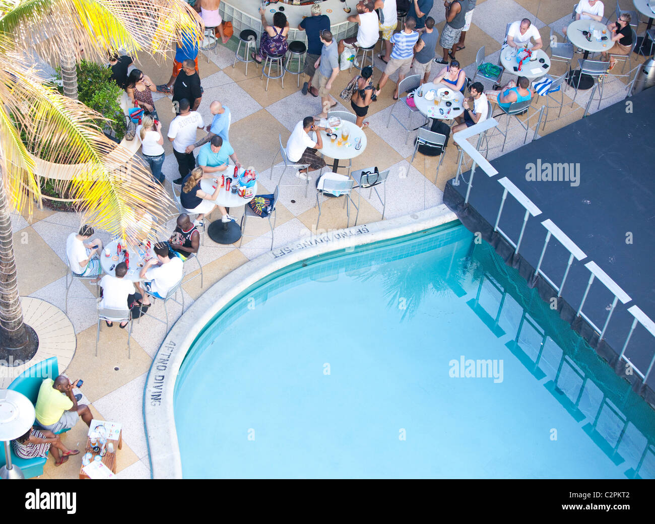 A busy hotel pool area, Miami, Florida, USA Stock Photo - Alamy
