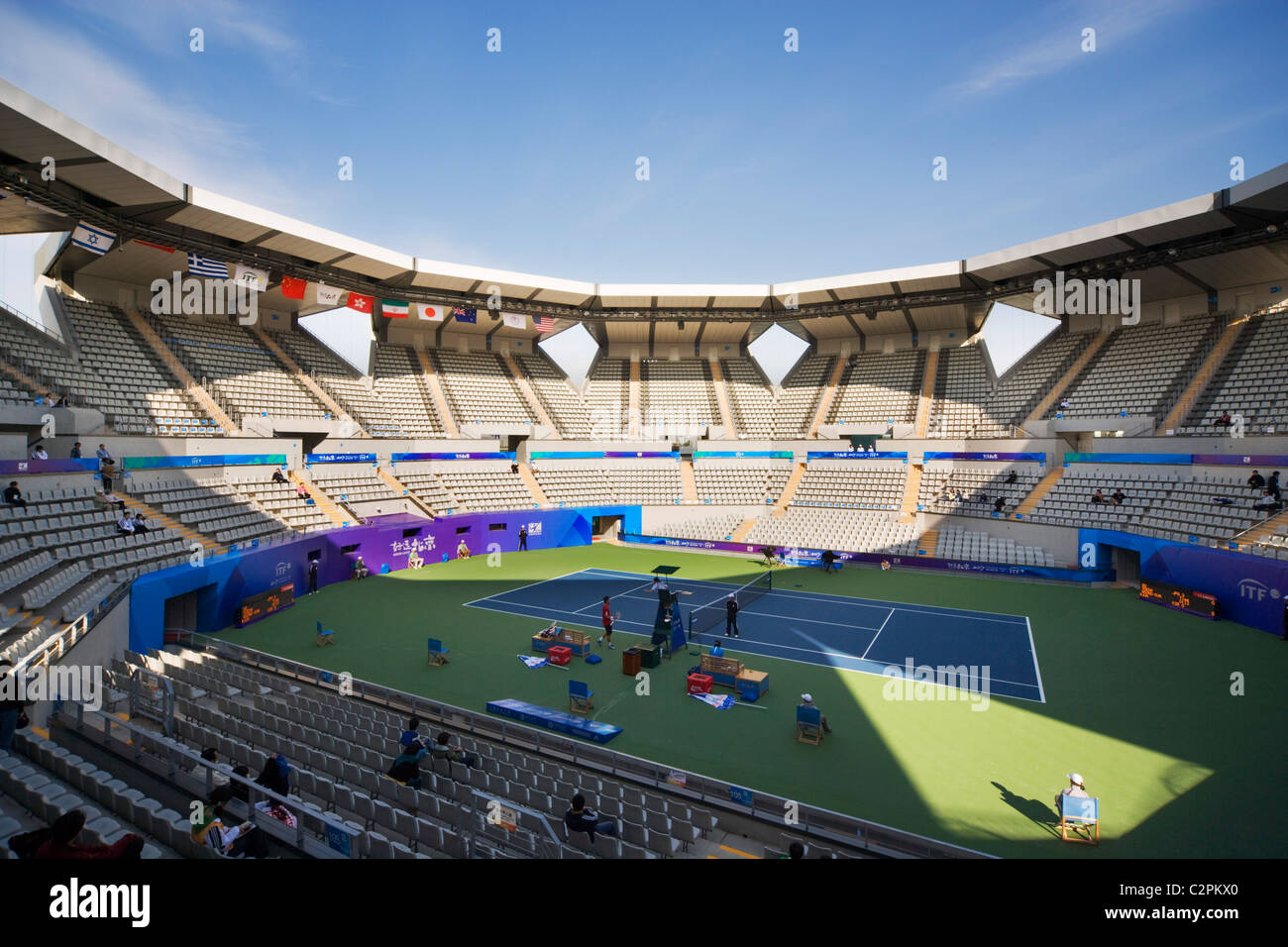 Beijing Olympics 2008 - Olympic Green Tennis Stadium Stock Photo - Alamy