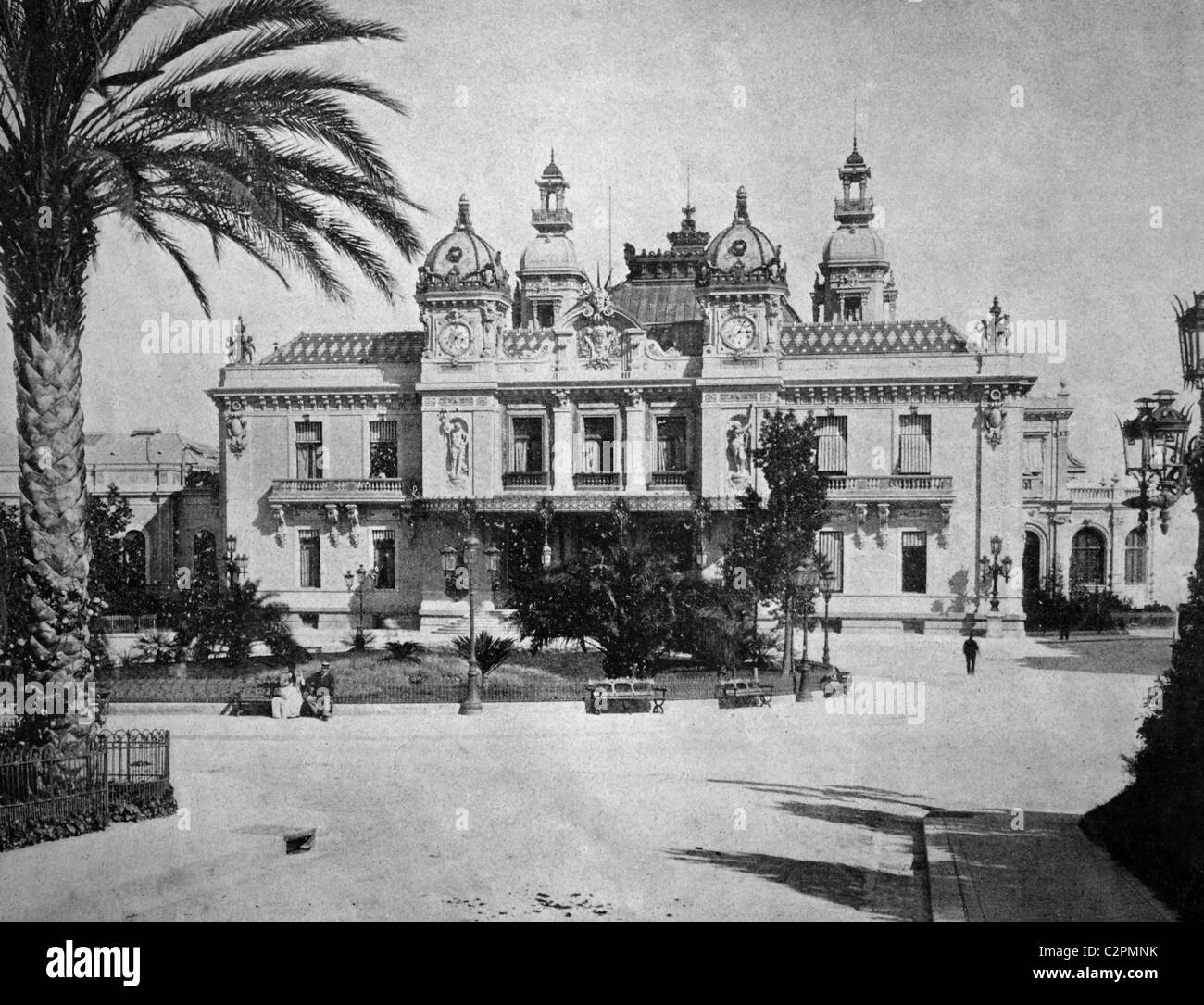 Early autotype of Monte Carlo, Monaco, historical picture, 1884 Stock ...