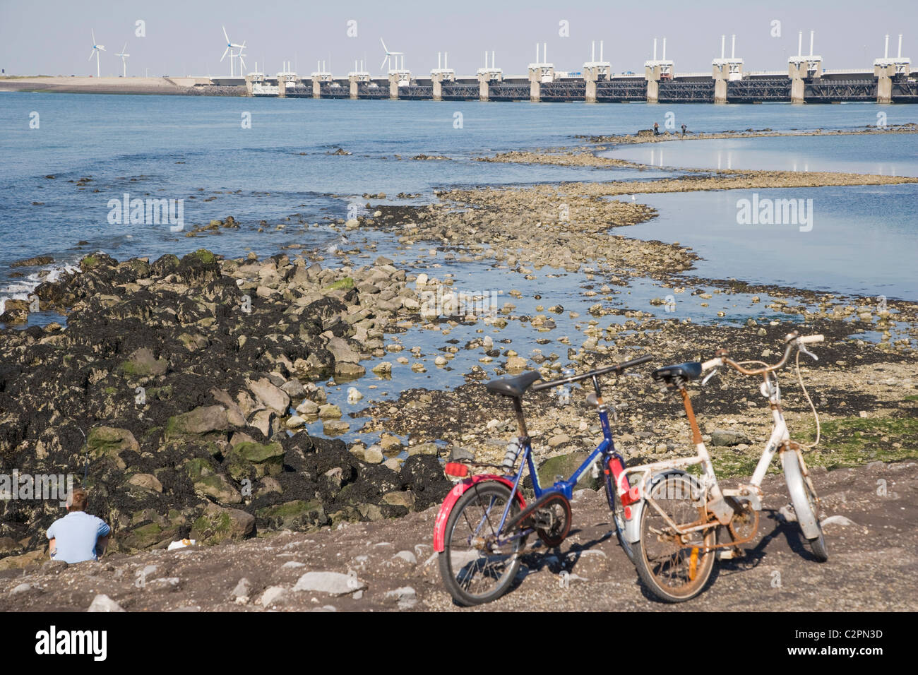 Oosterscheldekering. The Oosterschelde storm surge barrier. Zeeland ...