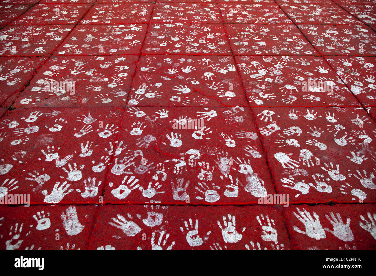 Political Hand Prints Demonstration Zocalo Mexico City Stock Photo - Alamy