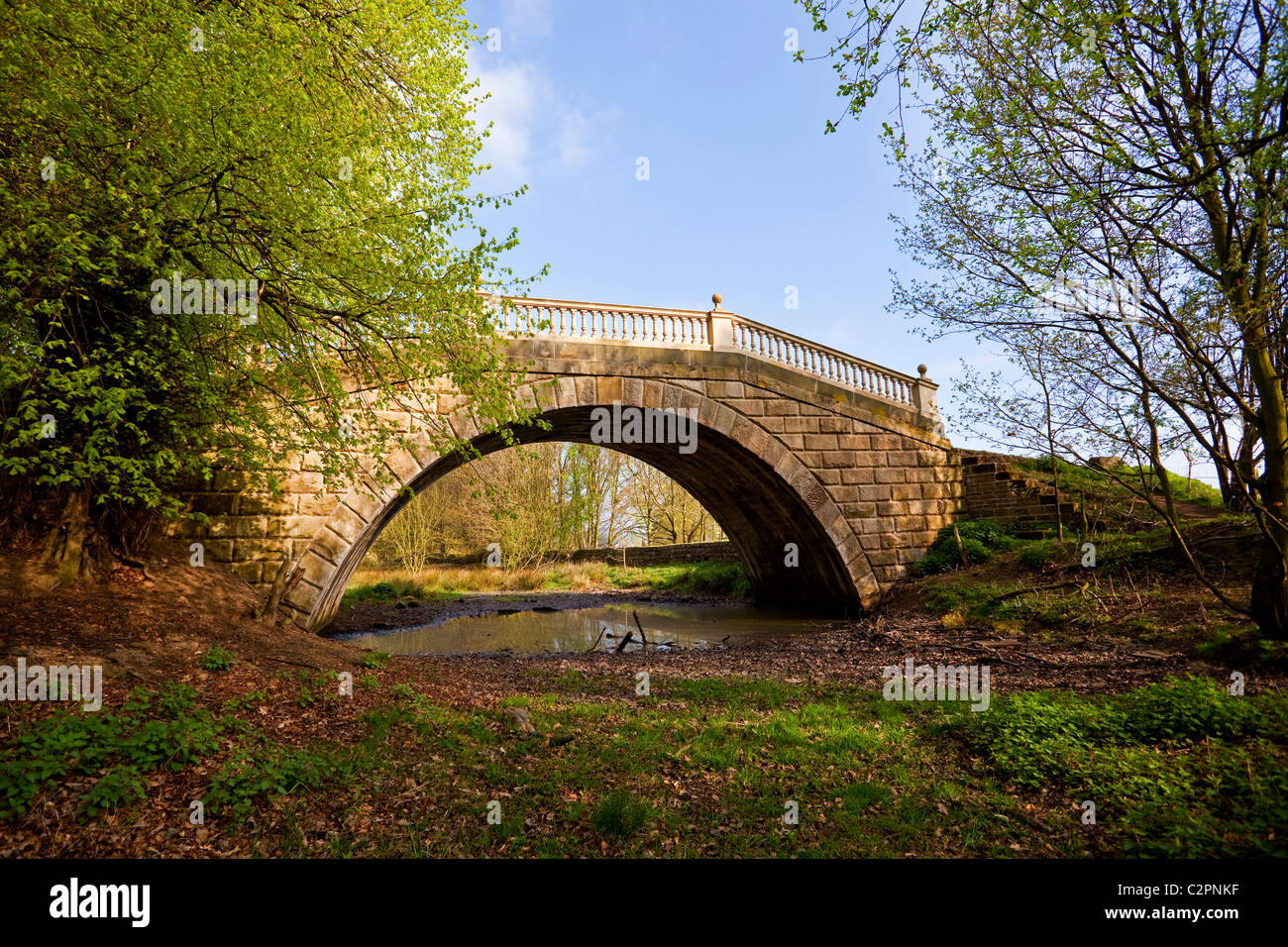 The Serpentine bridge on the Wentworth castle estate Stainborough South ...