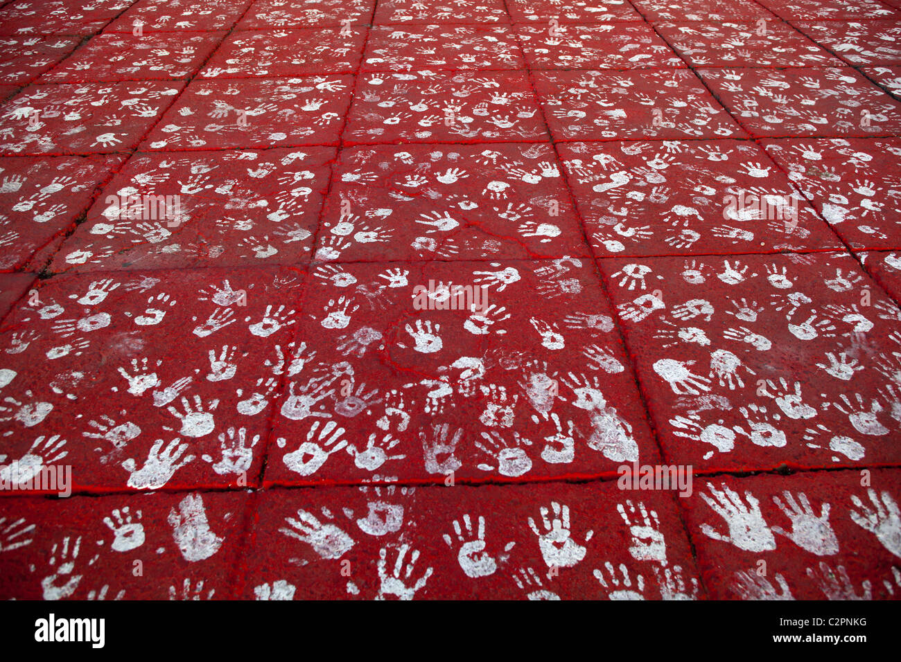 Political Hand Prints Demonstration Zocalo Mexico City Stock Photo - Alamy