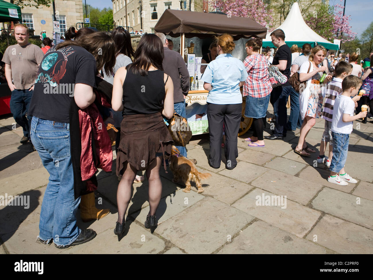 People and Tourists visiting the Ramsbottom Chocolate Festival, April ...