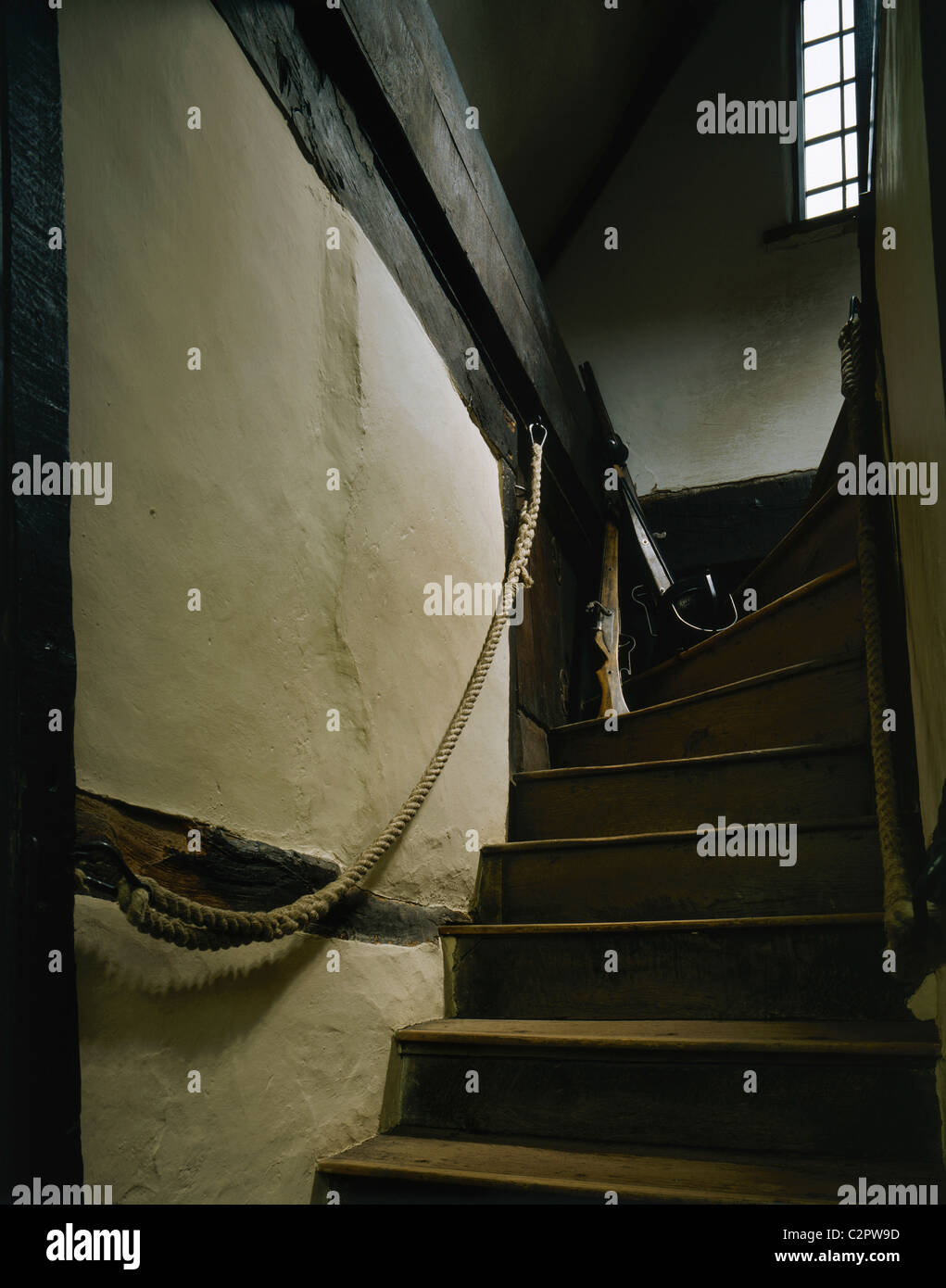 Boscobel House. First floor staircase Stock Photo - Alamy