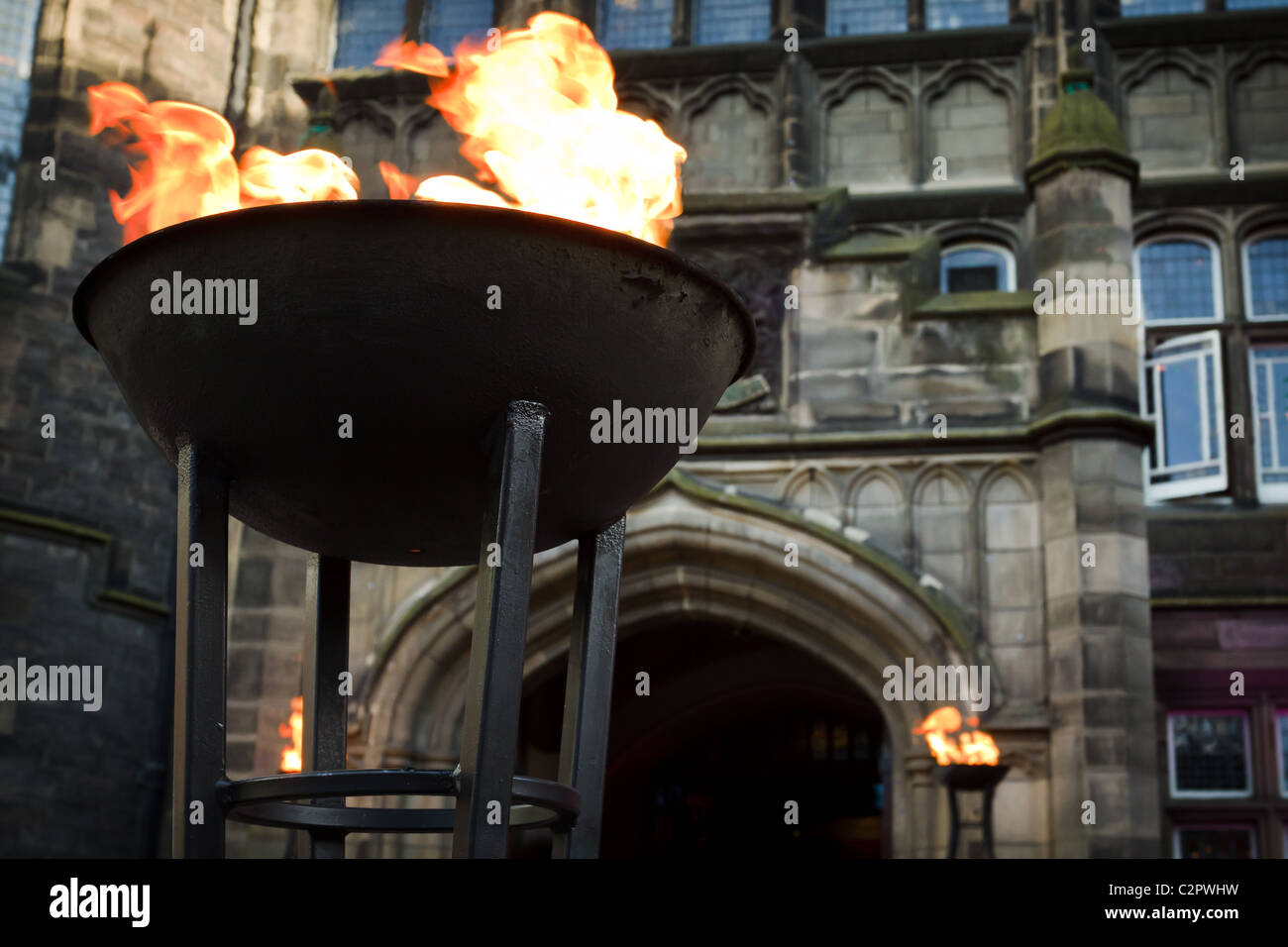 Fireplace in enter to old Castle Stock Photo - Alamy