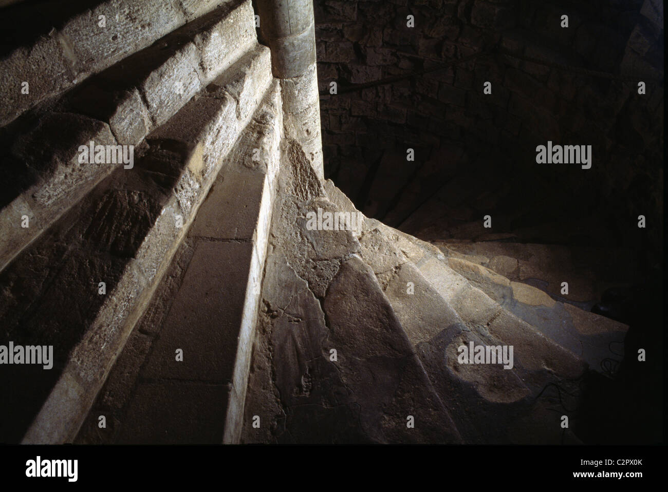 Framlingham Castle. Interior view of steps Stock Photo - Alamy