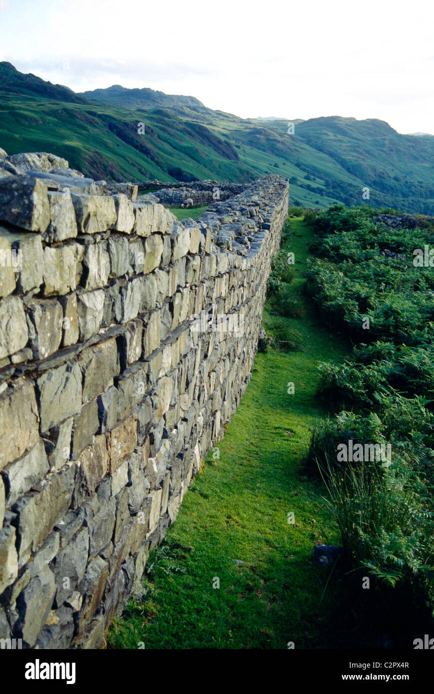 Hardknott Roman Fort. Detail of stonework in the walls Stock Photo - Alamy
