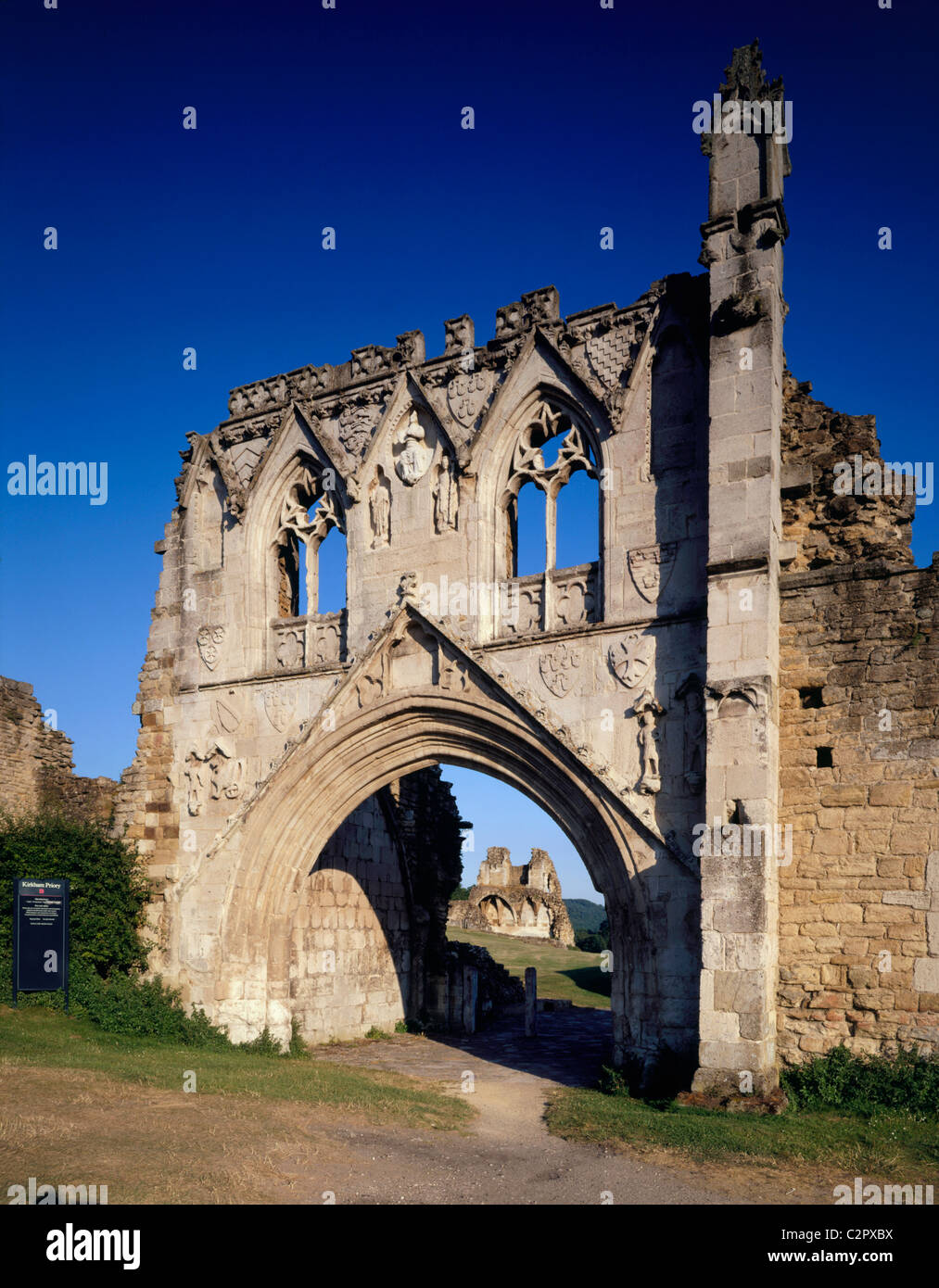 Kirkham Priory. View of the North front of the gatehouse Stock Photo ...
