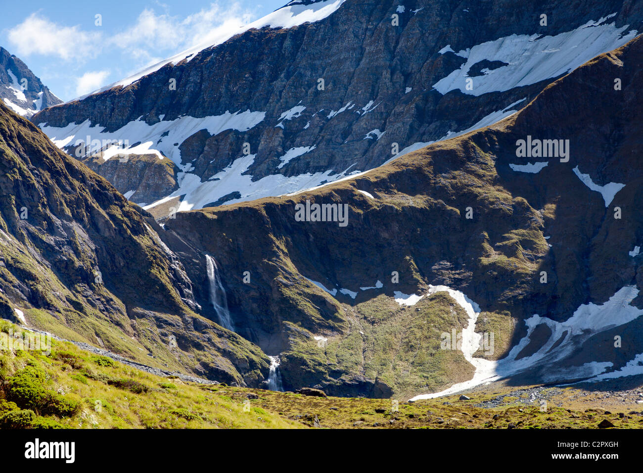 Snow mountain waterfall hi-res stock photography and images - Alamy