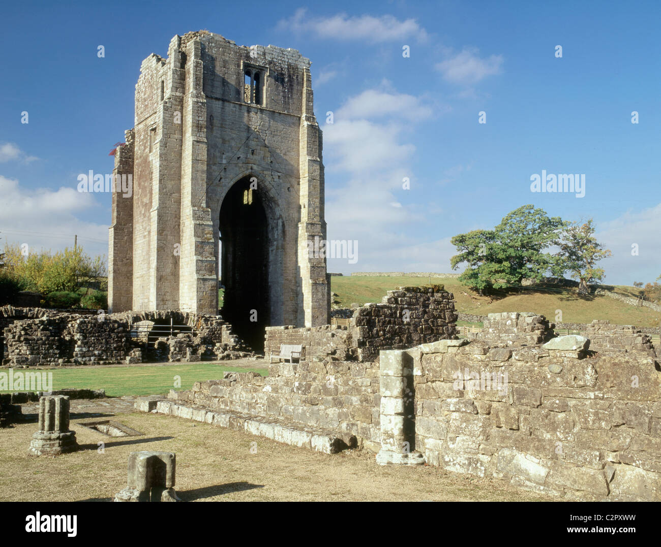 Shap Abbey. Exterior view of remaining tower from Premonstratensian ...