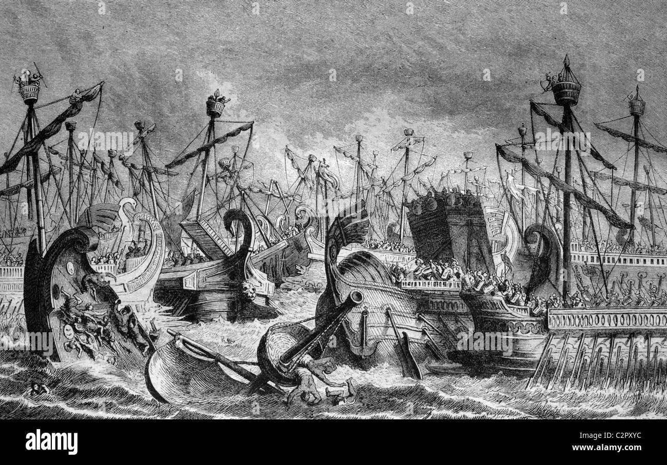 Roman victory over the Carthaginian fleet at the Battle of the Aegates ...