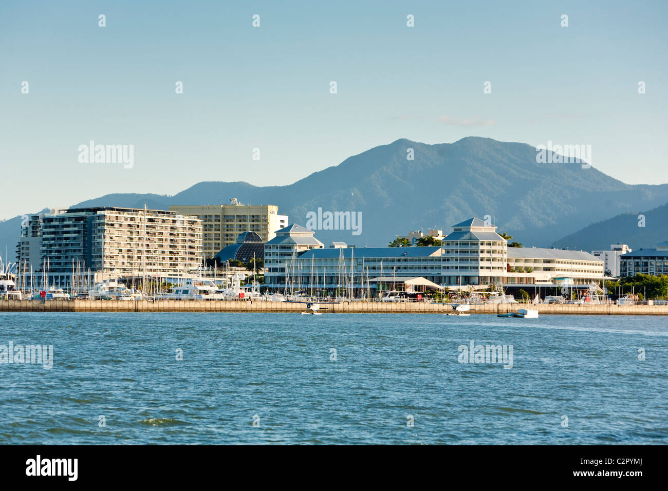 The Marlin Marina with city skyline in background. Cairns, Queensland ...