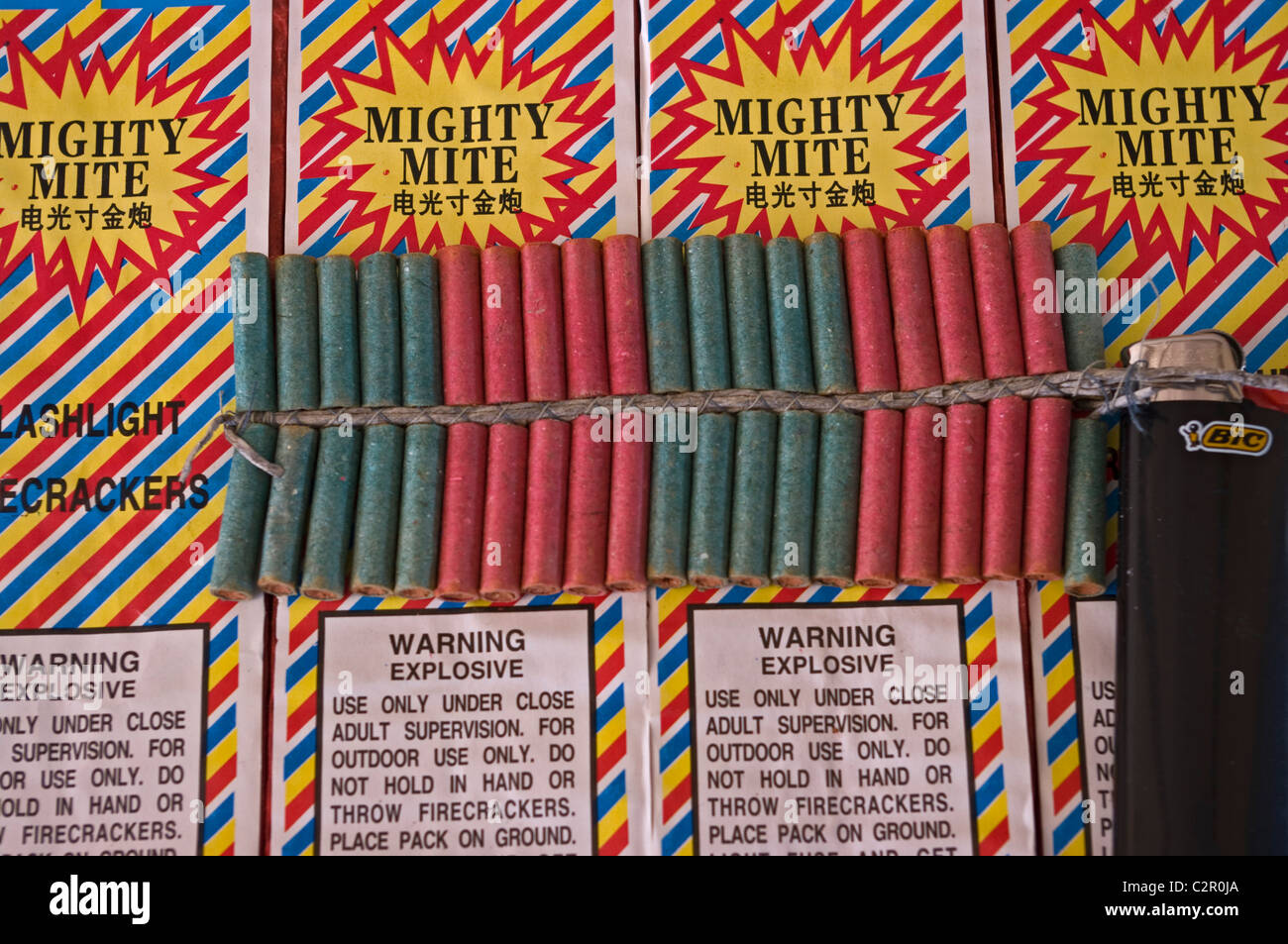 mighty mite, fire cracker, bic lighter Stock Photo - Alamy