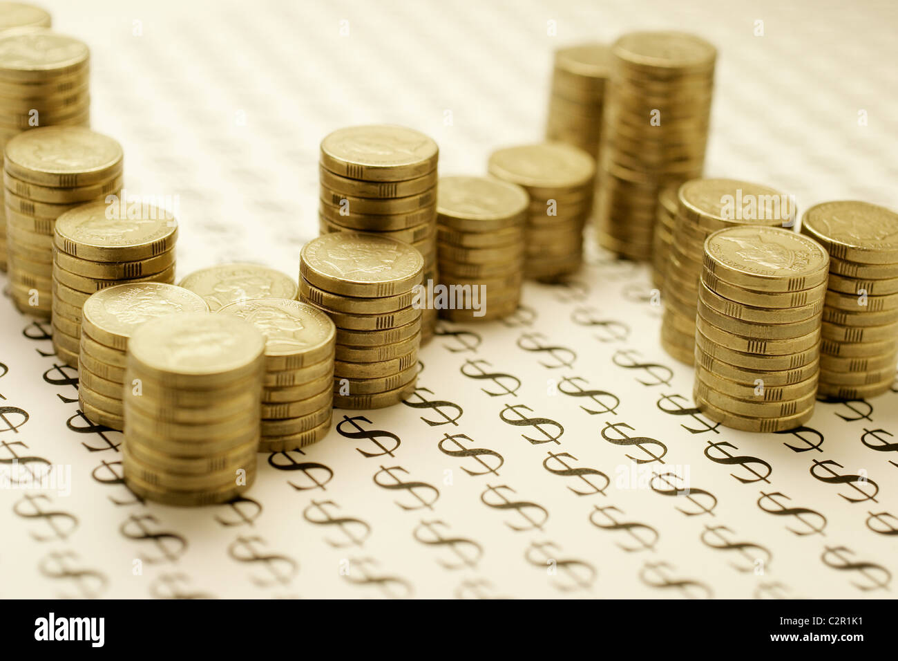 Stacks of Coins Stock Photo - Alamy