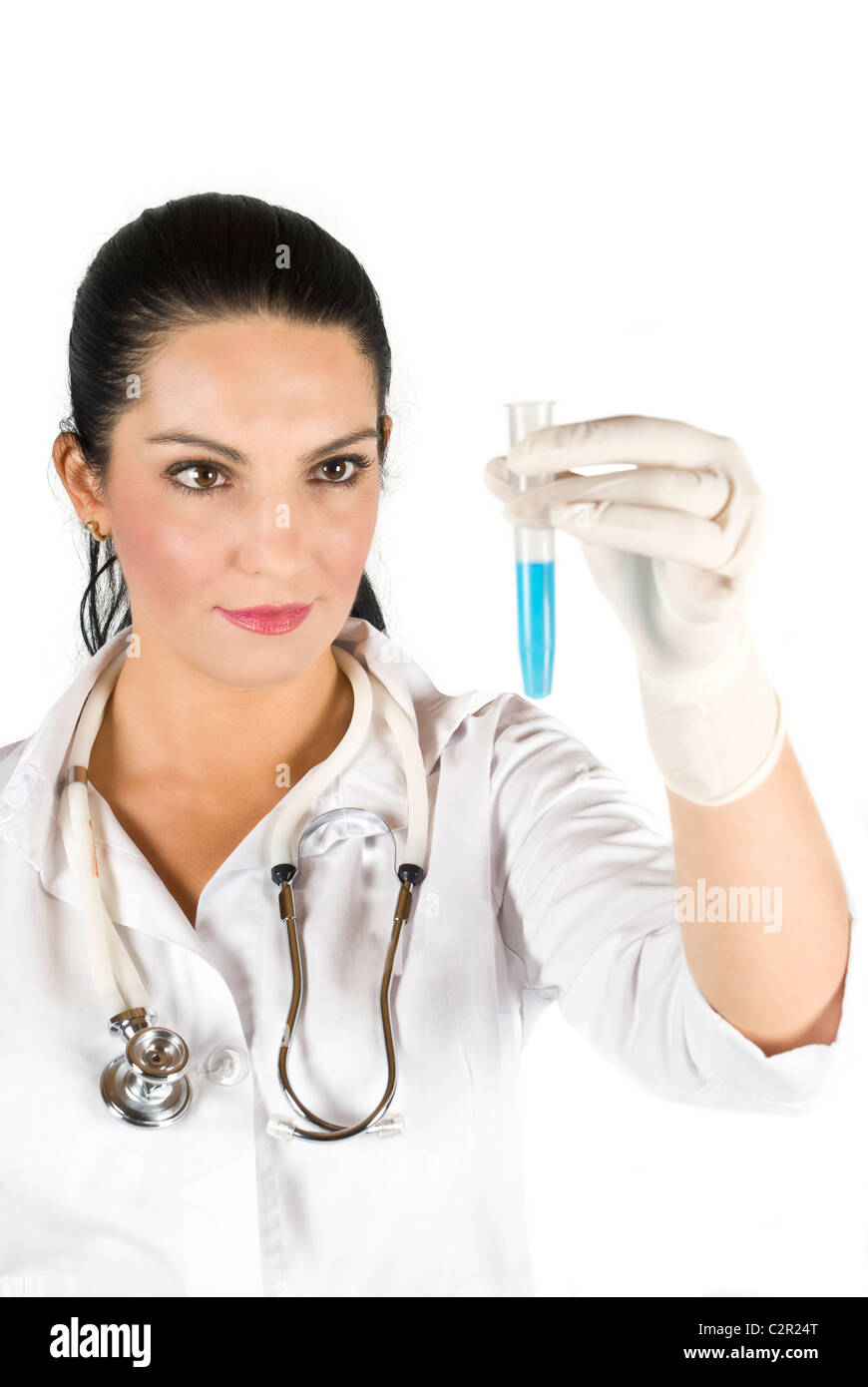 Doctor in laboratory isolated on white background Stock Photo - Alamy