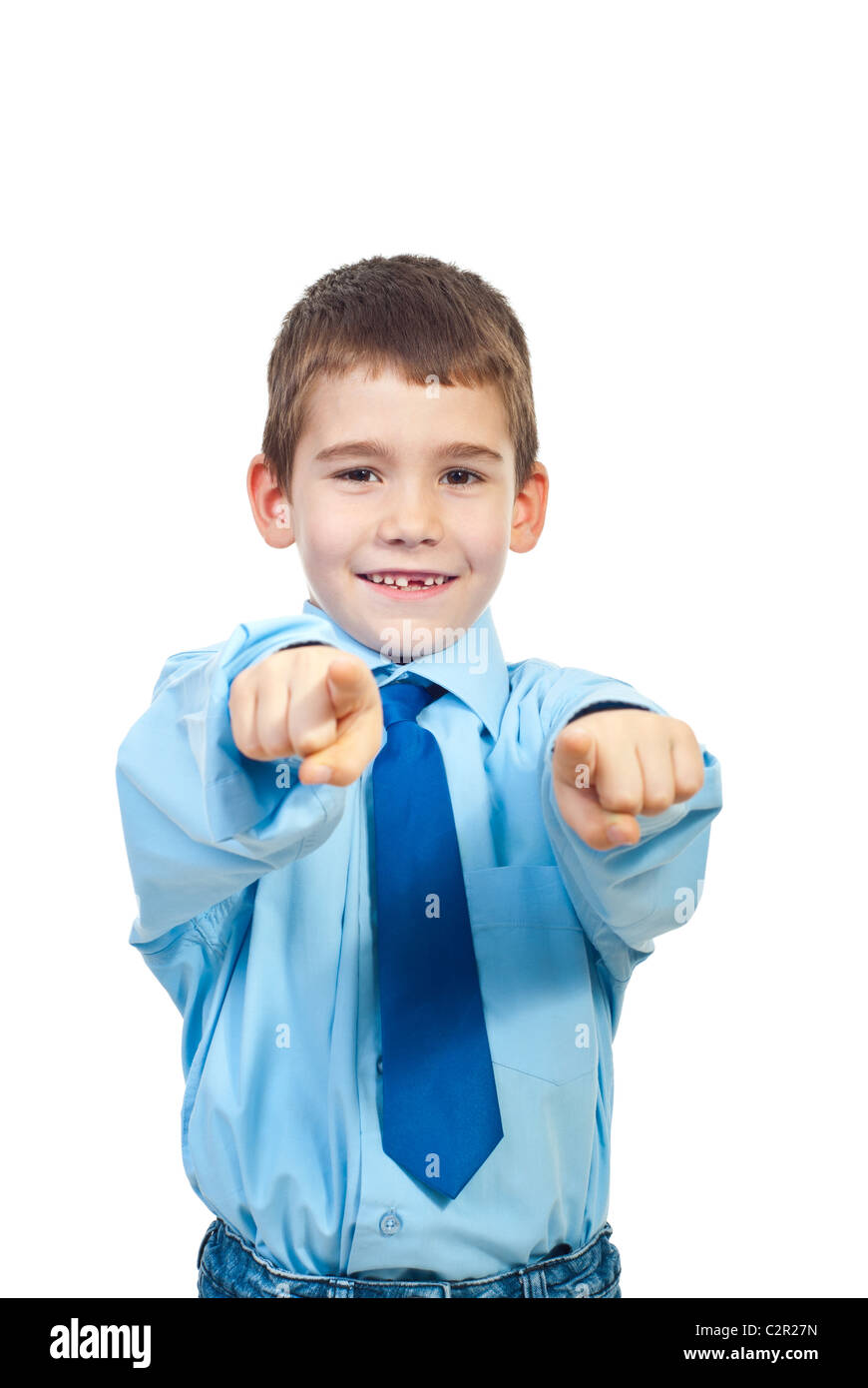 You are the chosen one.Boy with attitude pointing and making selection ...