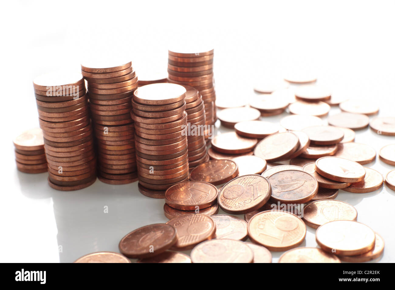 coins on white background Stock Photo - Alamy
