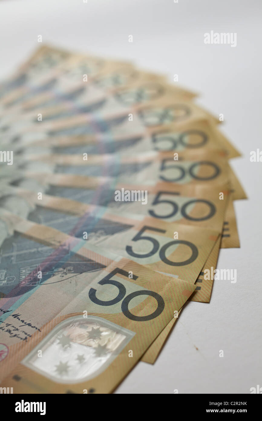 Australian $50 dollar notes Stock Photo - Alamy