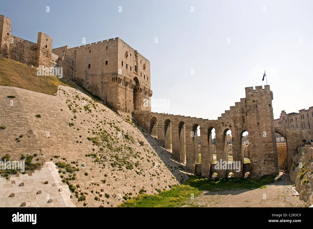 Syria The Citadel of Aleppo large medieval fortified palace one of the ...