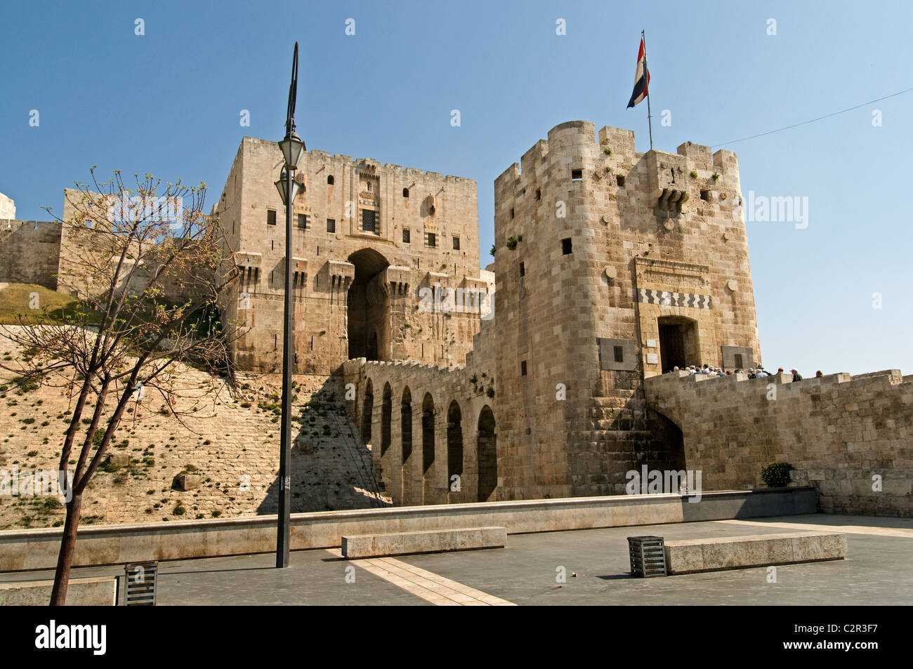 Syria The Citadel of Aleppo large medieval fortified palace one of the ...