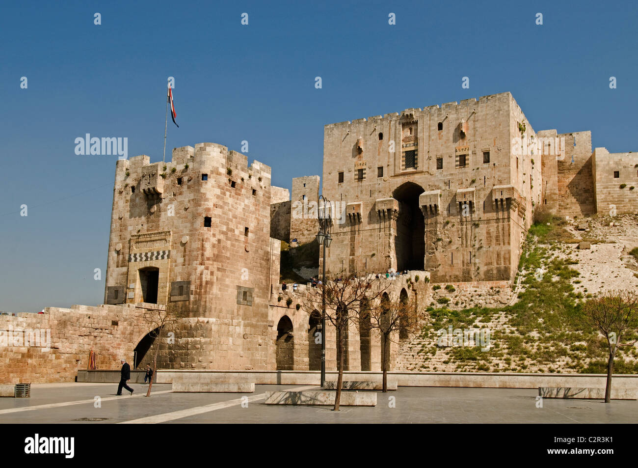 Syria The Citadel of Aleppo large medieval fortified palace one of the ...