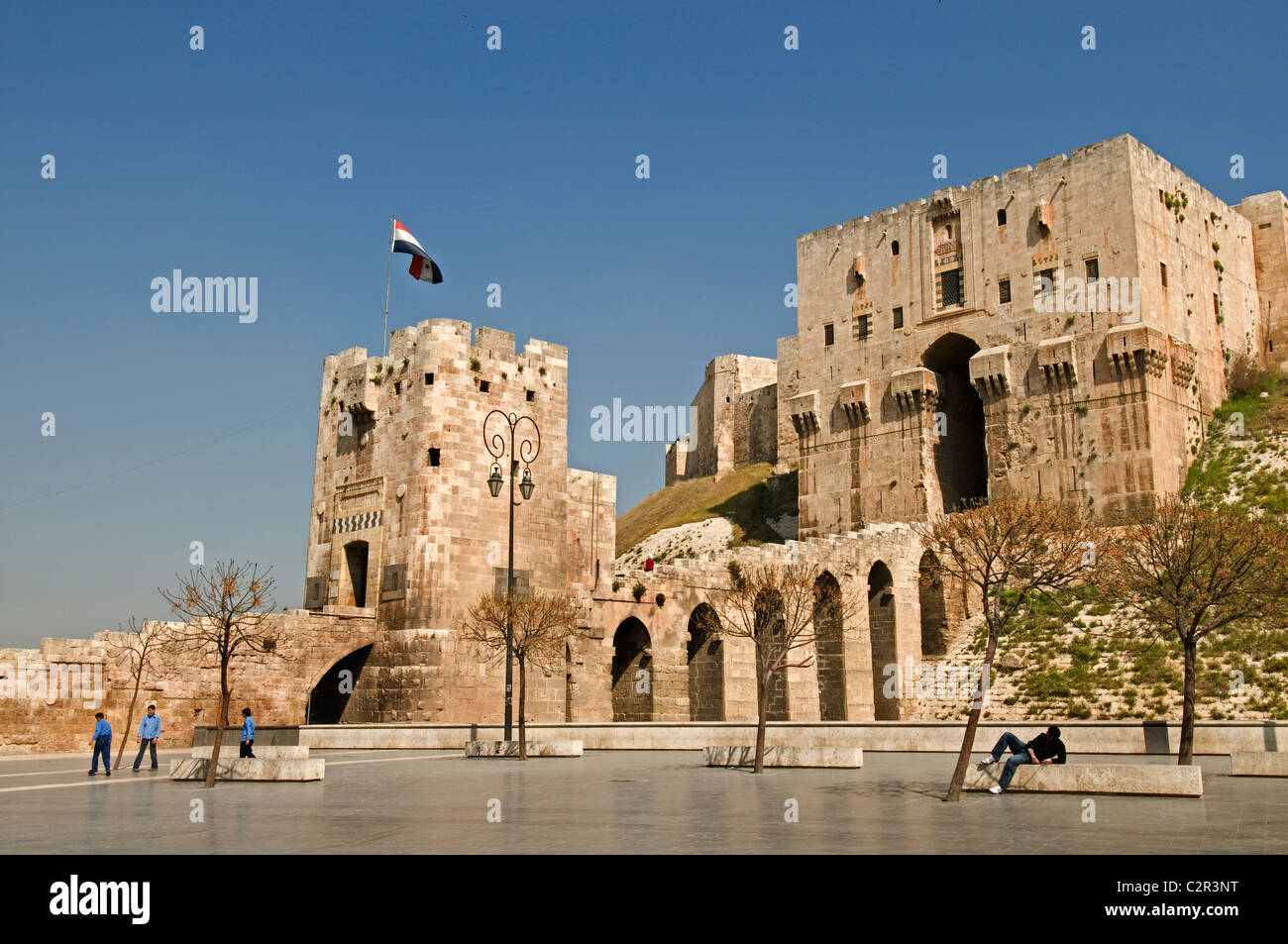 Syria The Citadel of Aleppo large medieval fortified palace one of the ...