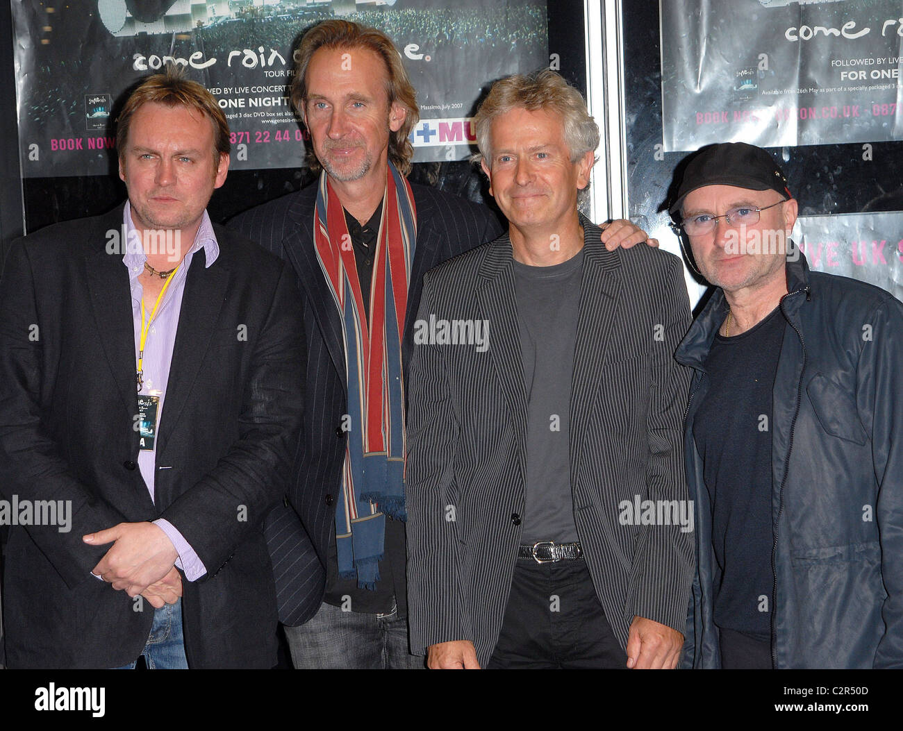 Philip Glenister, Mike Rutherford, Tony Banks and Phil Collins Premiere of Genesis' concert and ...