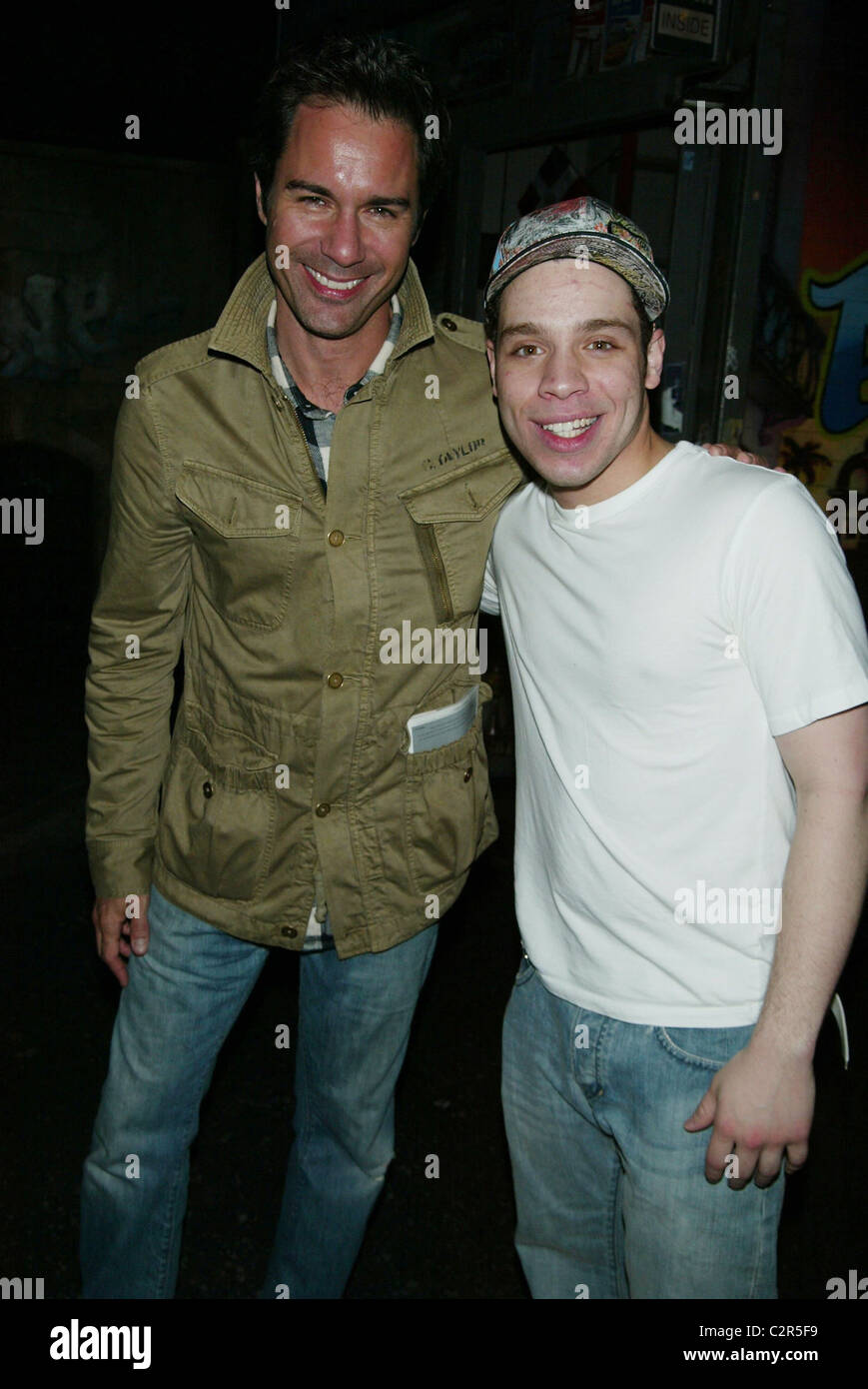 Eric McCormack and Robin DeJesus Celebrities backstage at the Broadway ...