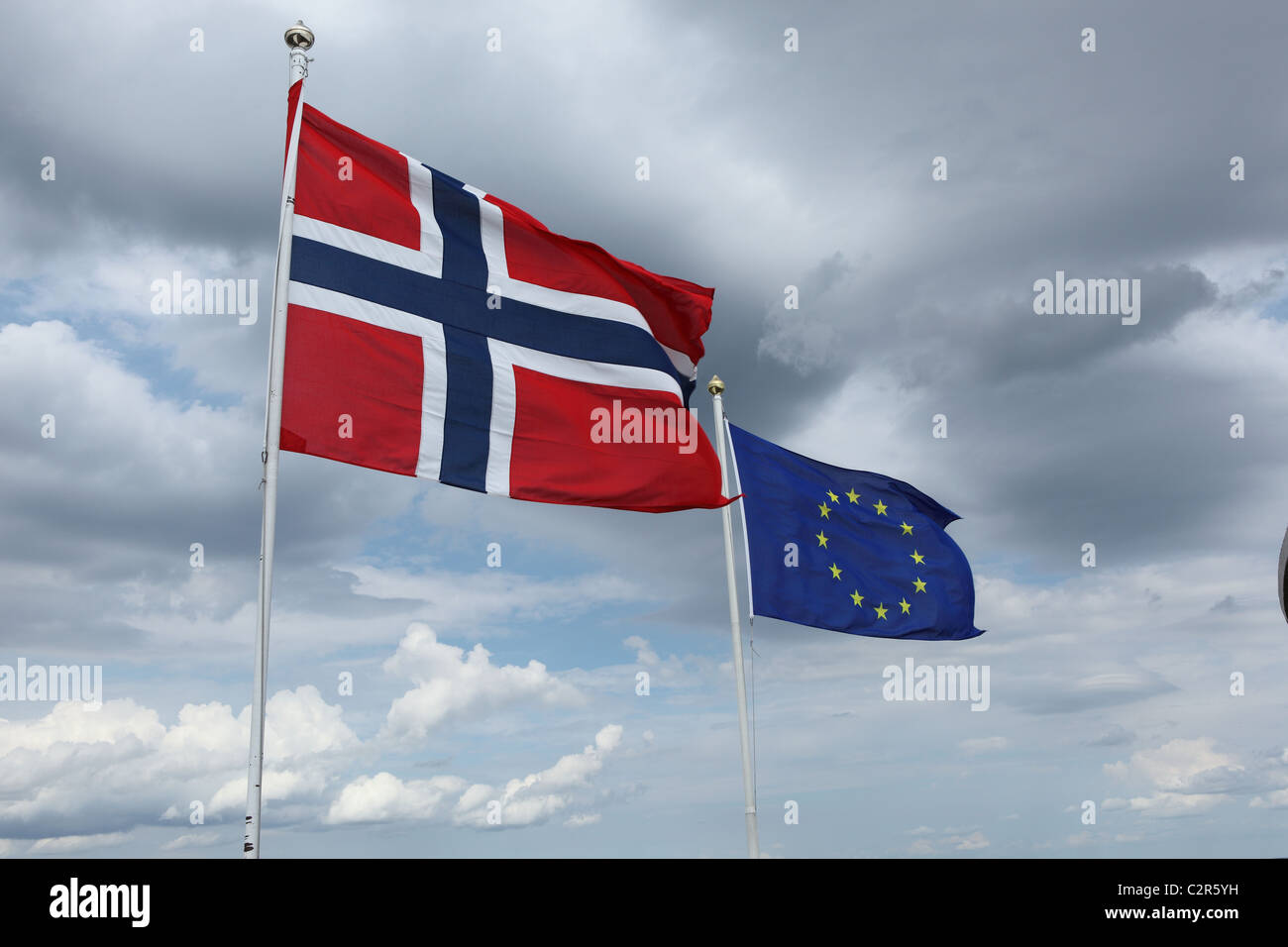The Norwegian flag Stock Photo - Alamy