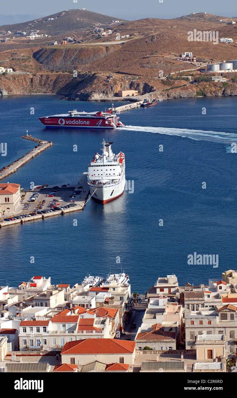 Ermoupolis hermoupolis harbour port syros hi-res stock photography and ...