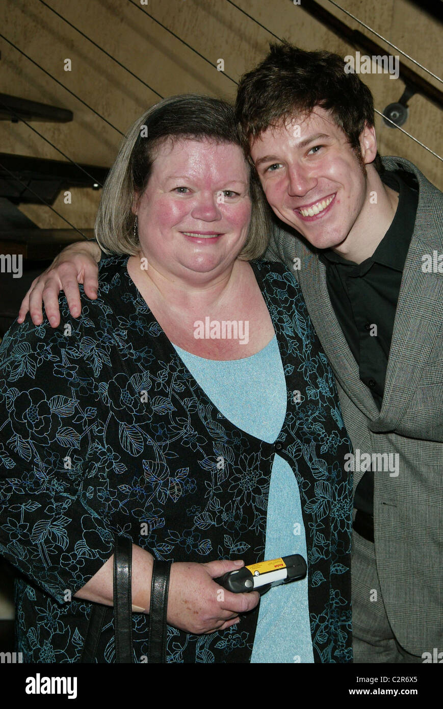 John Gallagher, Jr. and his mom Judy Opening night after party for the ...