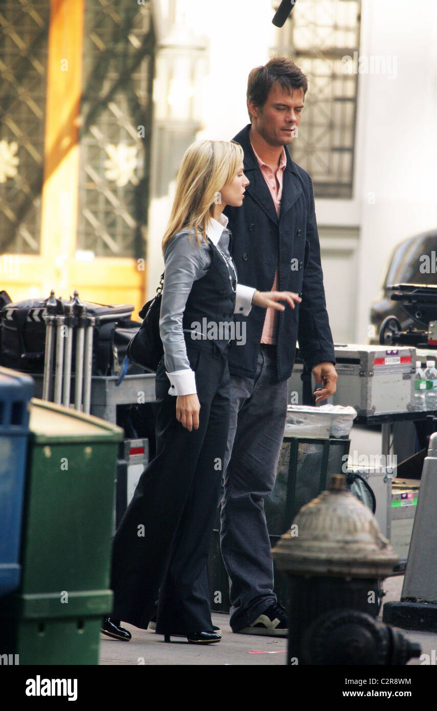 Kristen Bell and Josh Duhamel on the set of the upcoming movie 'When in ...