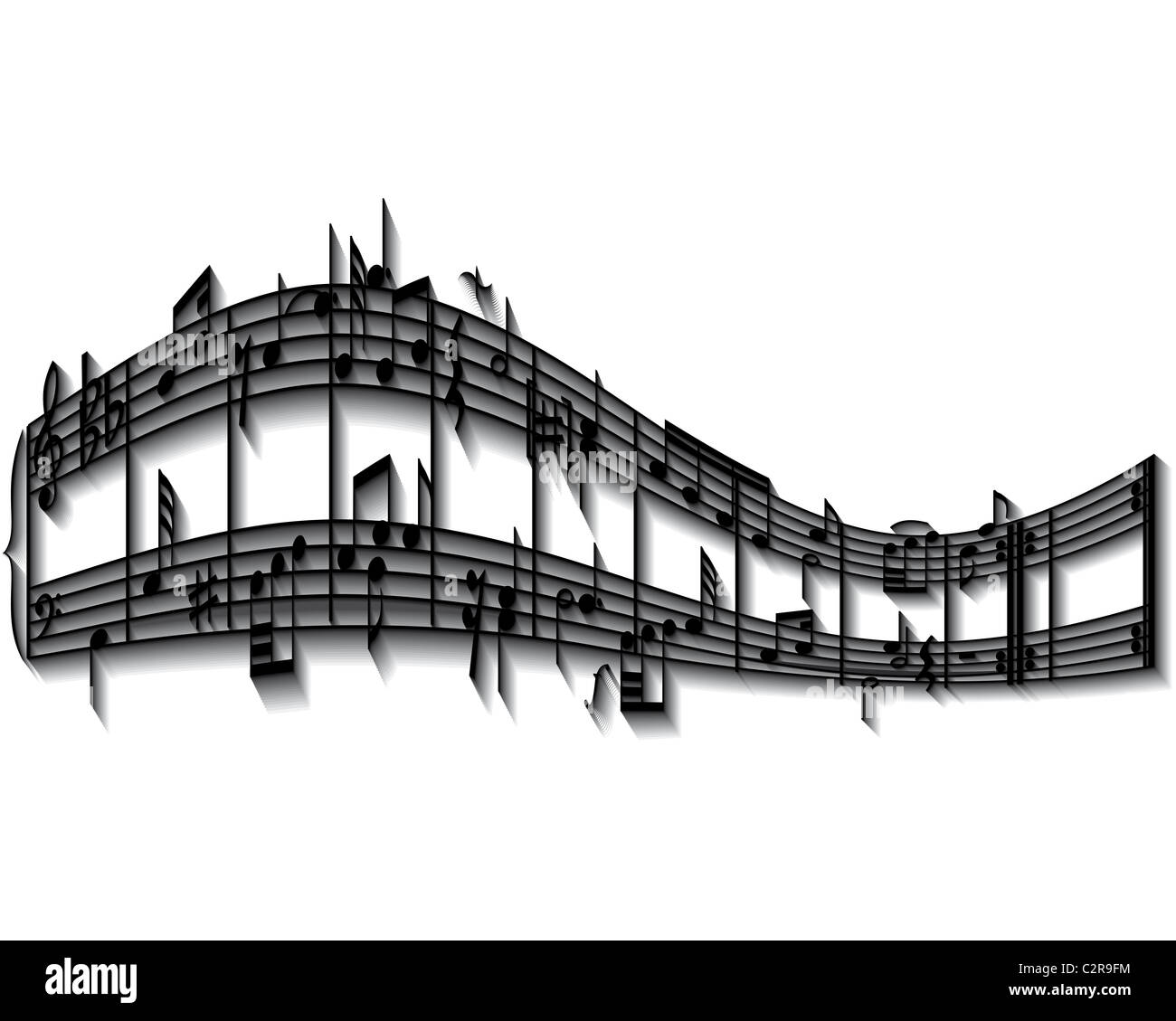 Vector musical notes staff background for design use Stock Photo - Alamy