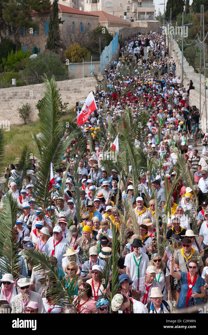 the Palm sunday procession goes from Betphage to Sainte Anne in the Old ...