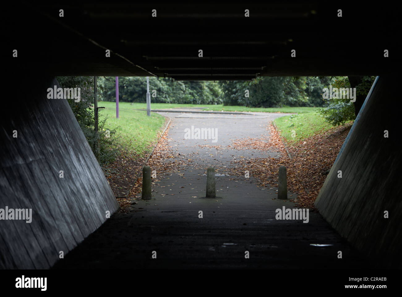 pedestrian underpass walkway under road in the uk Stock Photo - Alamy