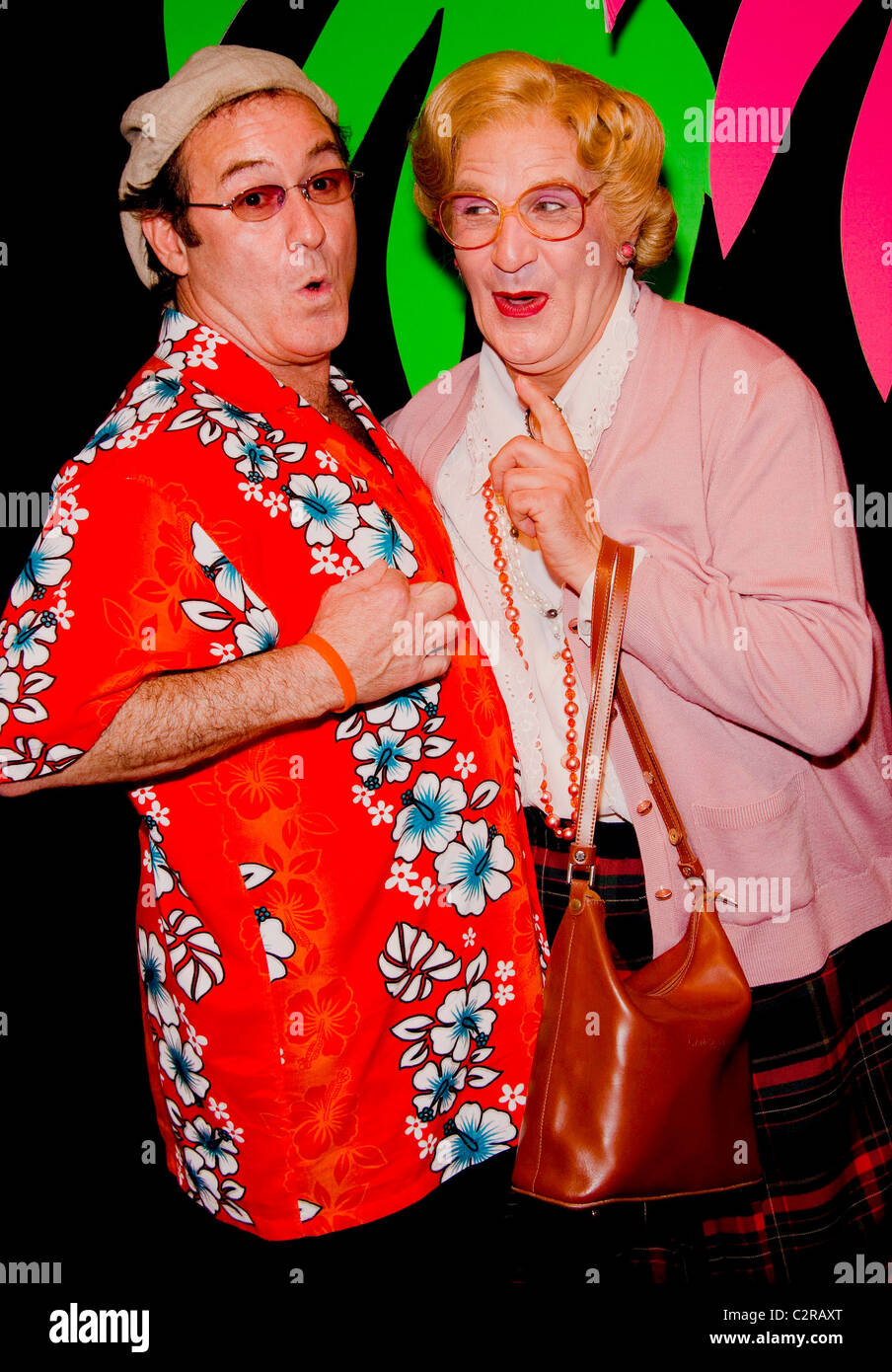 David Born (Robin Williams as Mork impersonator) and Alan Poudensan ...