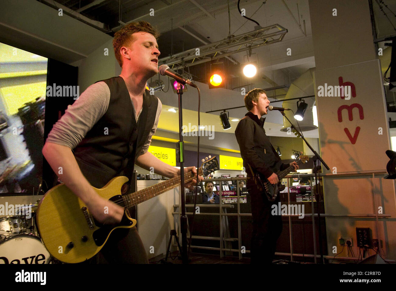 The Futureheads performing an instore gig at HMV on Oxford Street ...