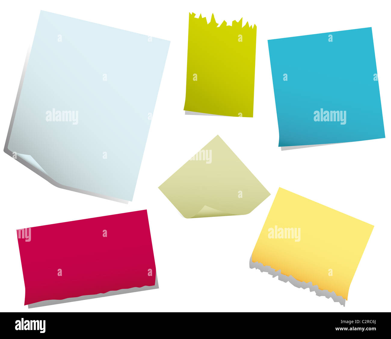 Set of vector note pages stickers for design use Stock Photo - Alamy