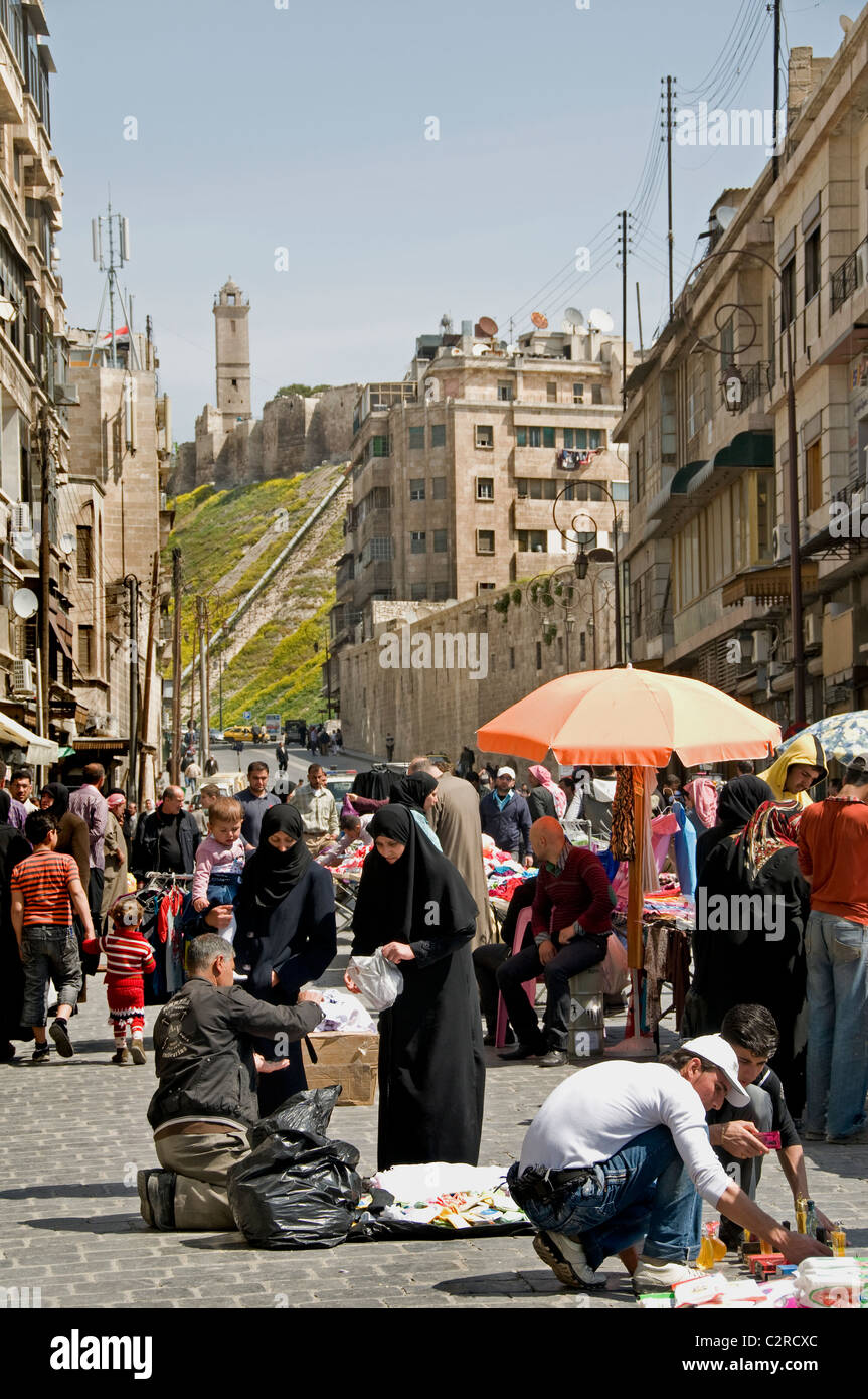 Aleppo Bazaar Souk Souq market Town City Syria Syrian Middle East Stock Photo - Alamy