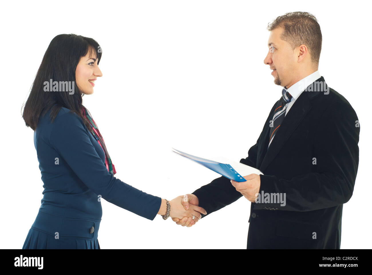 Handshake business people isolated on white background Stock Photo - Alamy