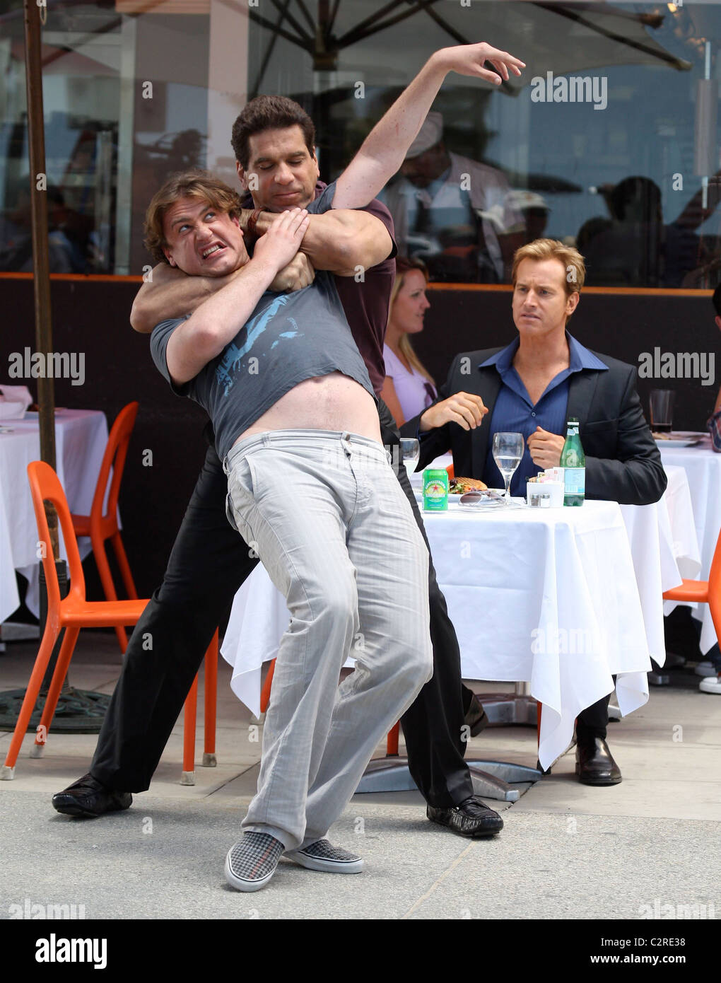 Lou Ferrigno and Jason Segel on the set of the new film 'I Love You ...