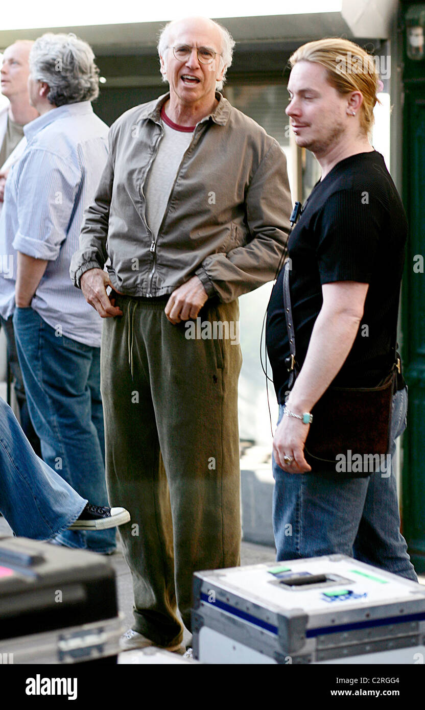 Larry David on set of Woody Allen's untitled film project filming in ...