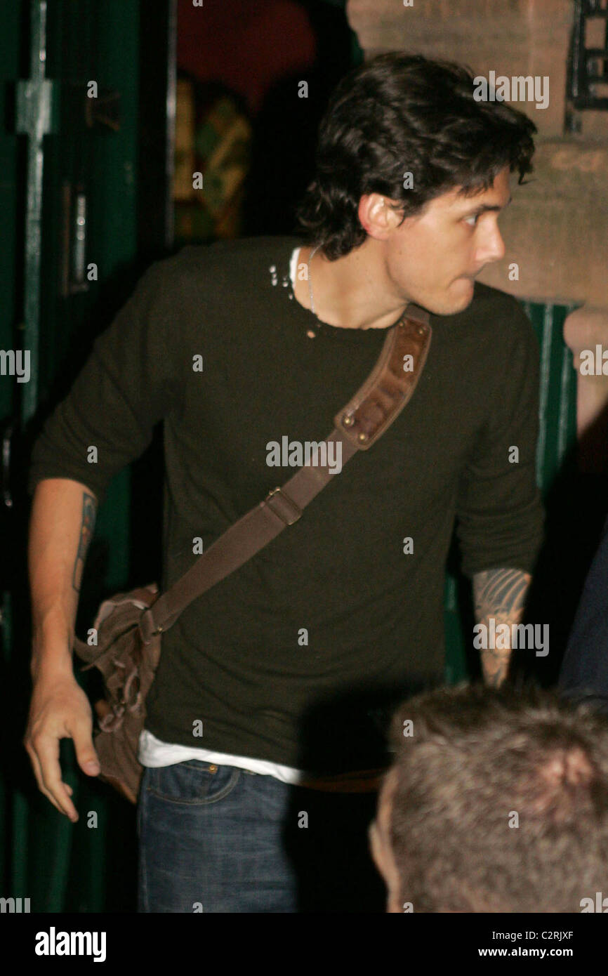 John Mayer leaving the Waverly Inn restaurant after having dinner with ...