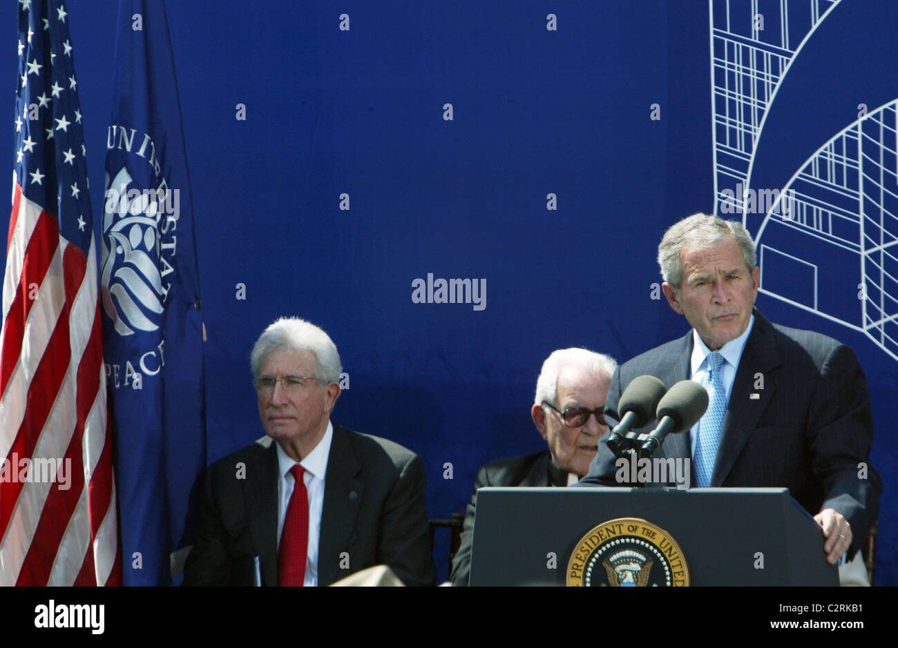 Richard Solomon, Rev. Theodore Martin Hesburgh and President George ...