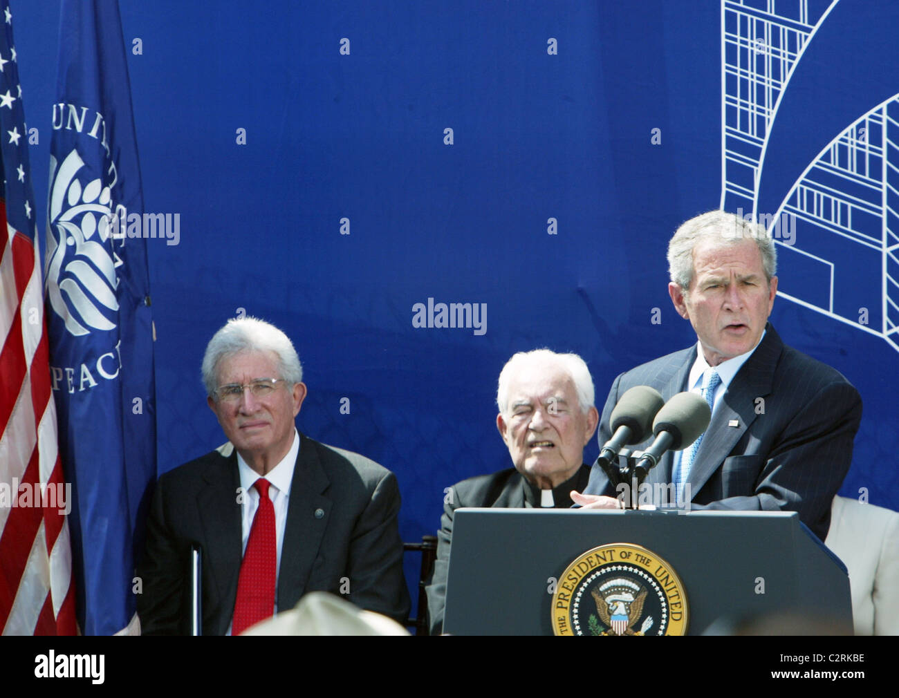 Richard Solomon, Rev. Theodore Martin Hesburgh and President George ...
